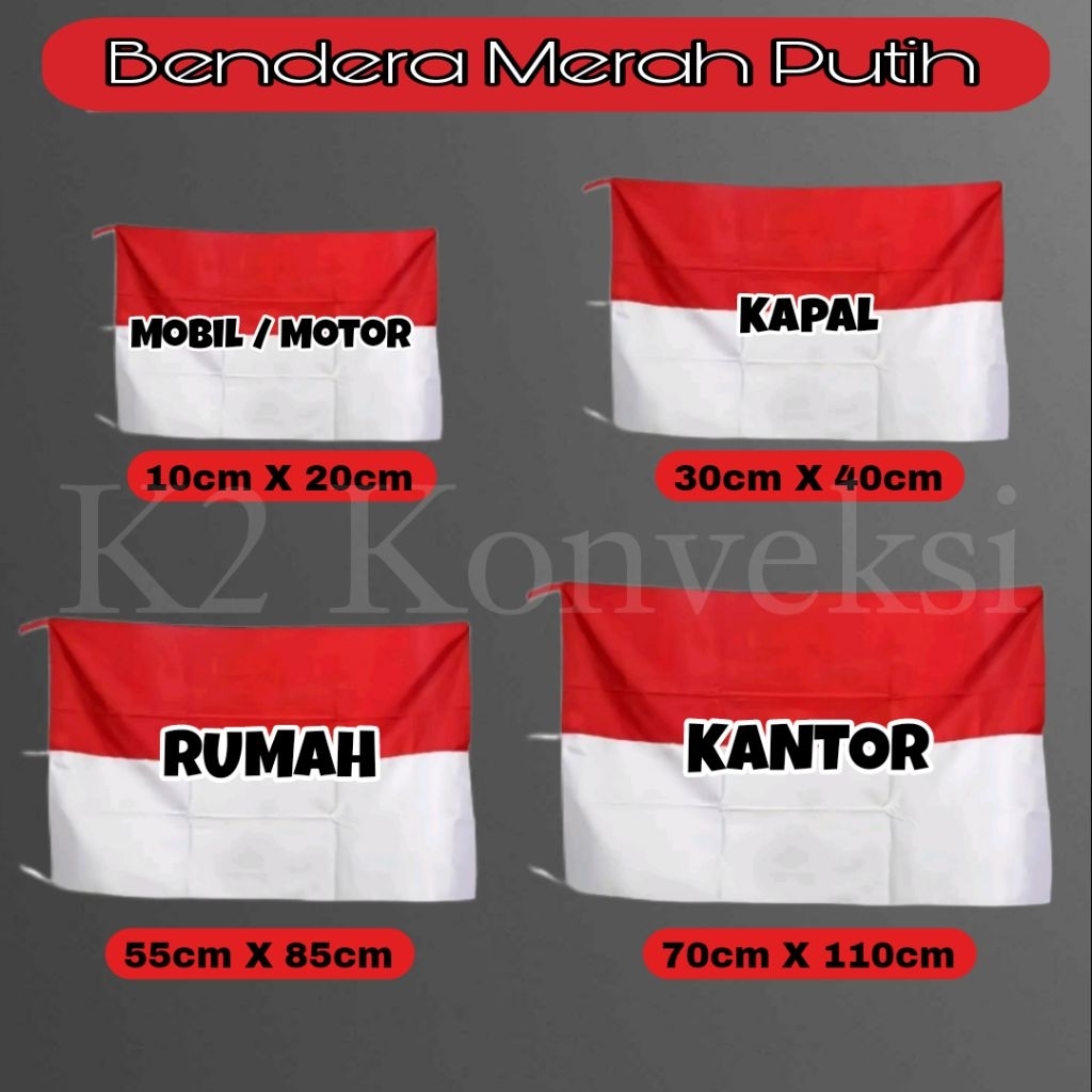 Jual Bendera Merah Putih Saten/Licin Sangsaka indonesia HUT Kemerdekaan ...