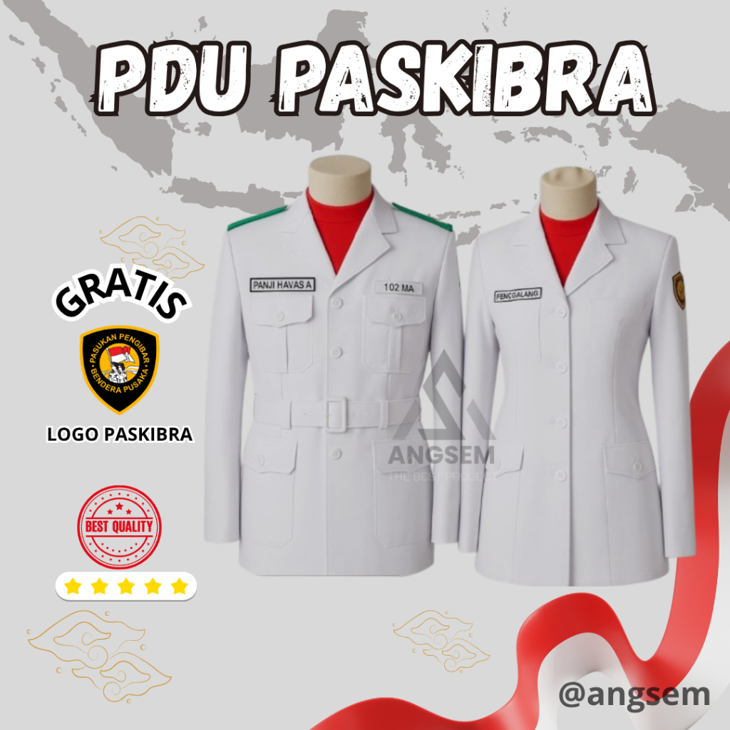 Jual ANGSEM Seragam PDU PASKIBRA untuk Pria wanita Dewasa (BAJU KHUSUS ...