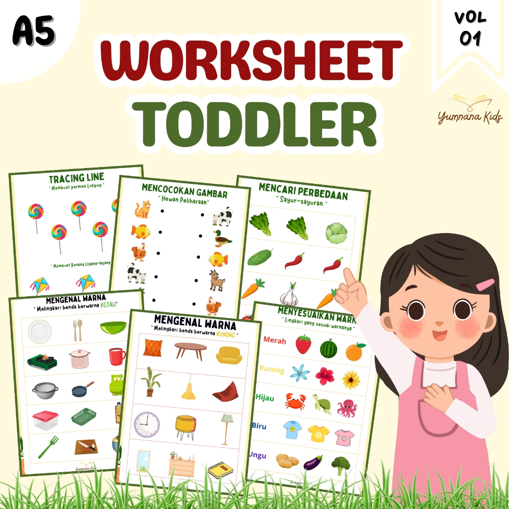 Jual Worksheet Anak Toddler Vol. 01 | Worksheet Edukasi | Lembar ...
