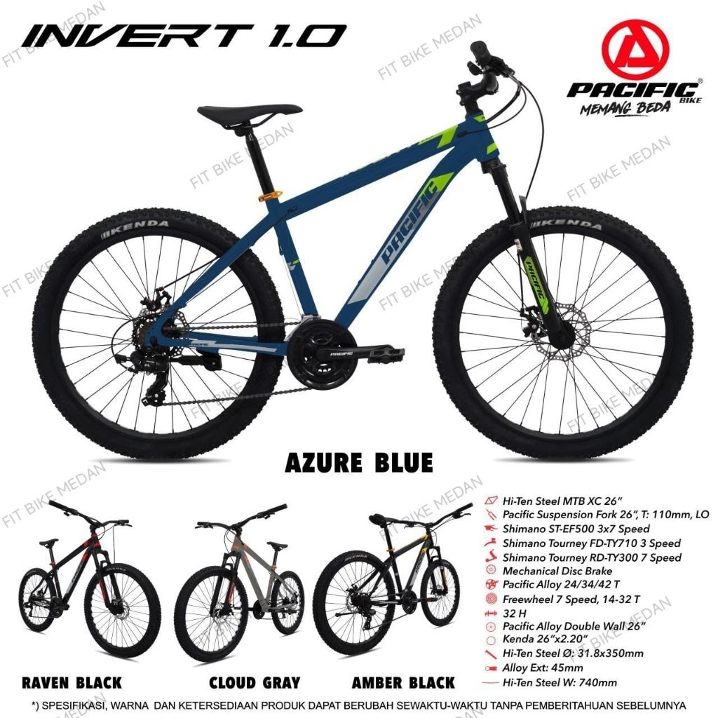 Jual SEPEDA GUNUNG MTB PACIFIC 26 INCH INVERT 1.0 REM CAKRAM 21 SPEED ...