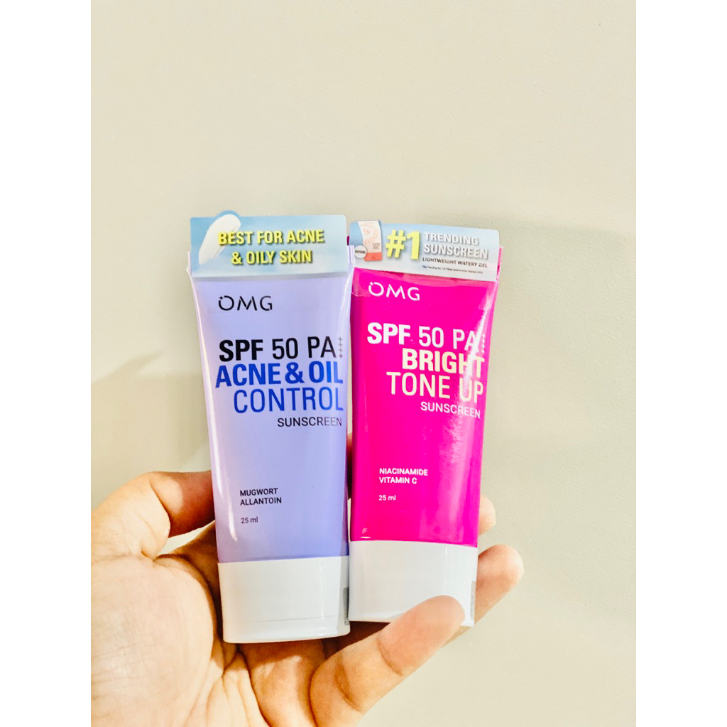 Jual OMG SUNSCREEN SPF 50 PA ++++ 25 ML BRIGHT TONE UP / ACNE OIL ...