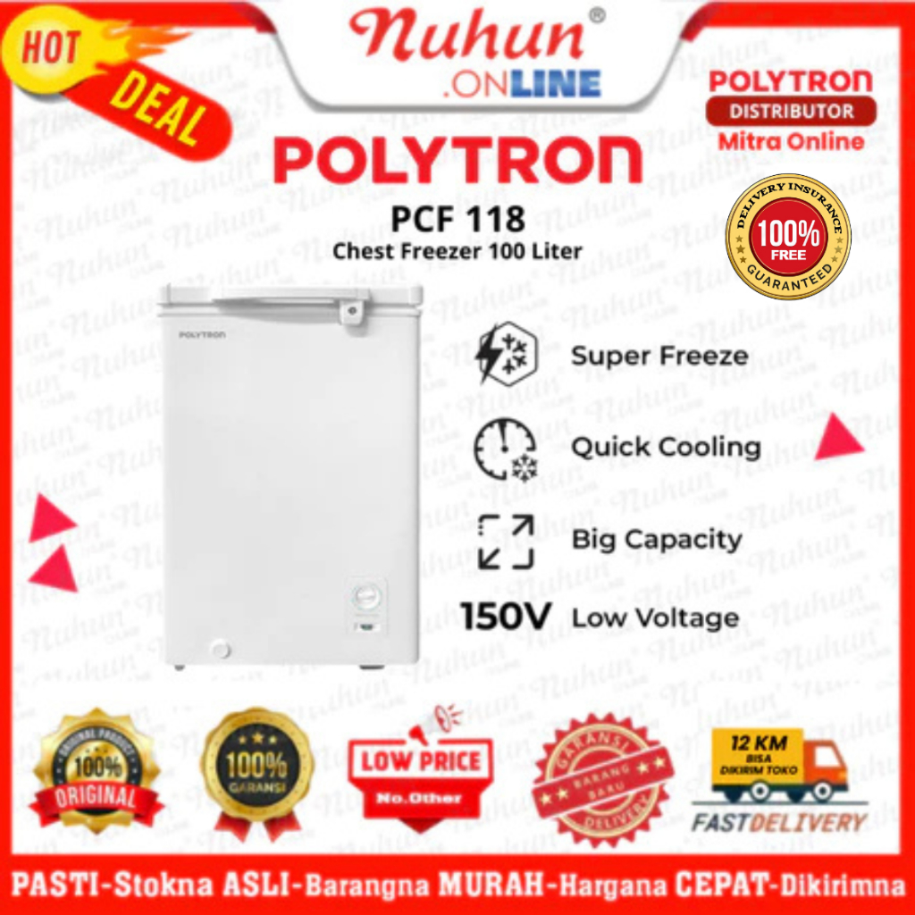 Jual POLYTRON CHEST FREEZER PCF118 100 LITER | Shopee Indonesia