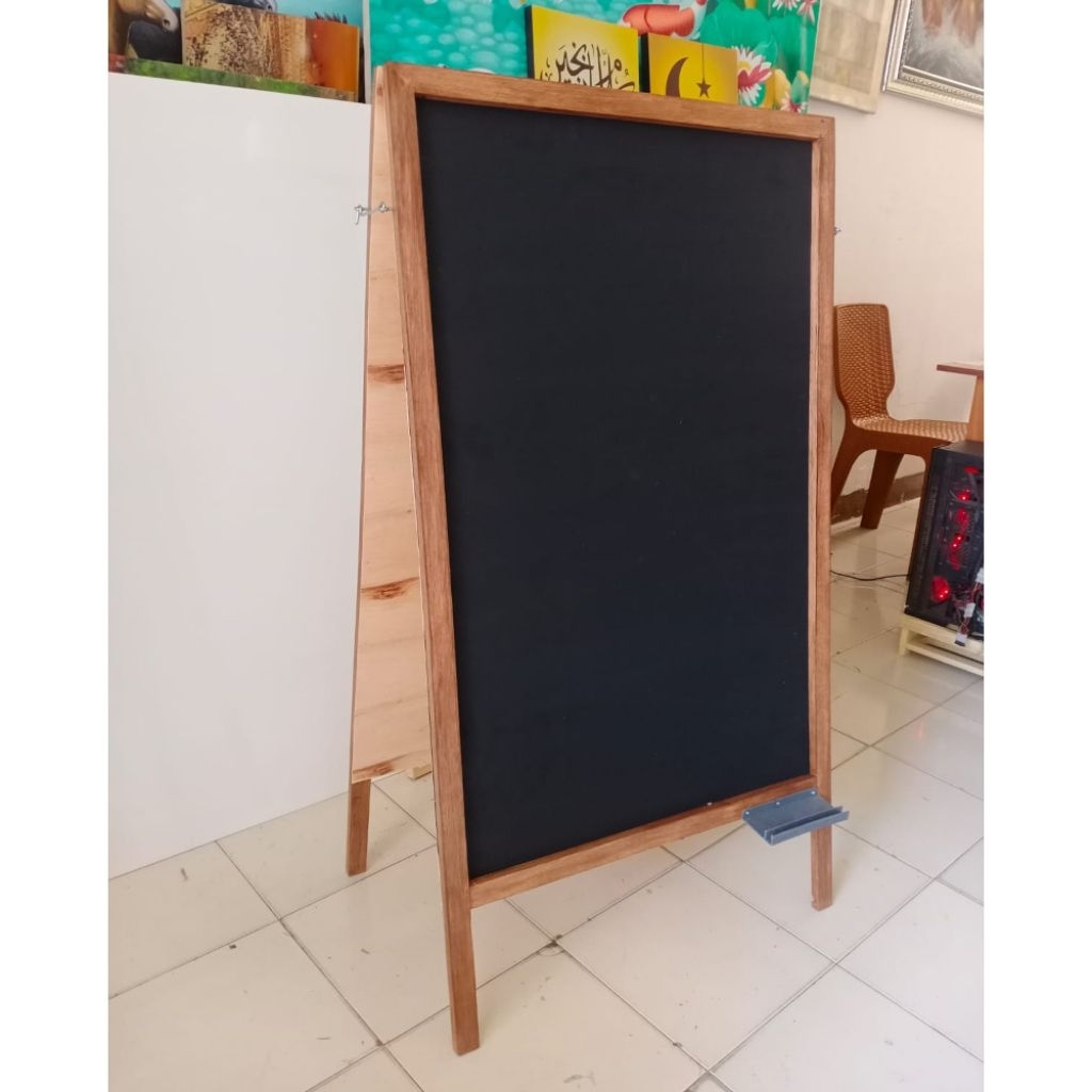 Jual Papan Tulis 2 Sisi 35 x 50 cm Papan Tulis Standing Menu Cafe Black ...