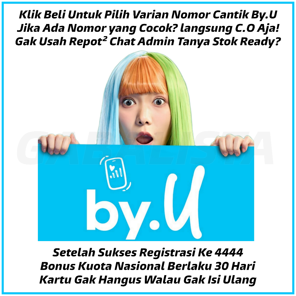 Jual #B01 Nomor Cantik By.U Kuota 3gb Masa Aktif Selamanya Kartu Perdana Dari Telkomsel | Shopee ...
