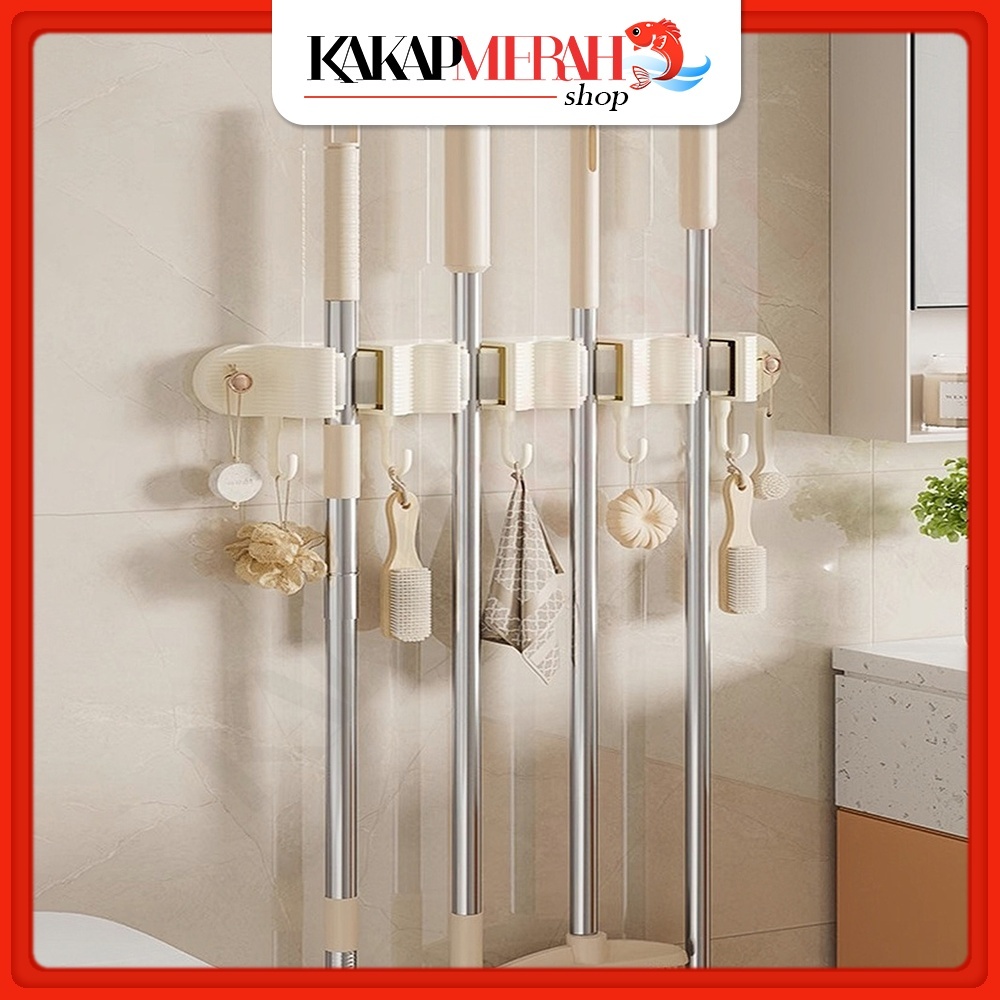 Jual Penjepit Gantungan Sapu Pel Dinding 4 Holder Mop Serbaguna ...