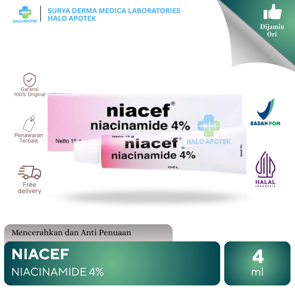 Jual Niacef4% Gel Tube 15 gram | Niacinamide 4% | Shopee Indonesia