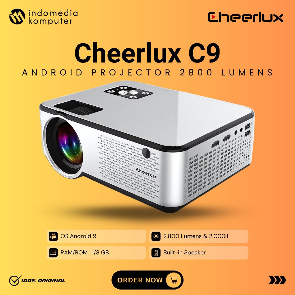 Jual PROJECTOR C9 CHEERLUX ANDROID 2800 LUMENS | Shopee Indonesia