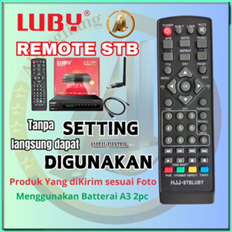 Jual Remote STB LUBY Original - DVB-T2 Set Top Box Model 01/02/03 | Shopee Indonesia