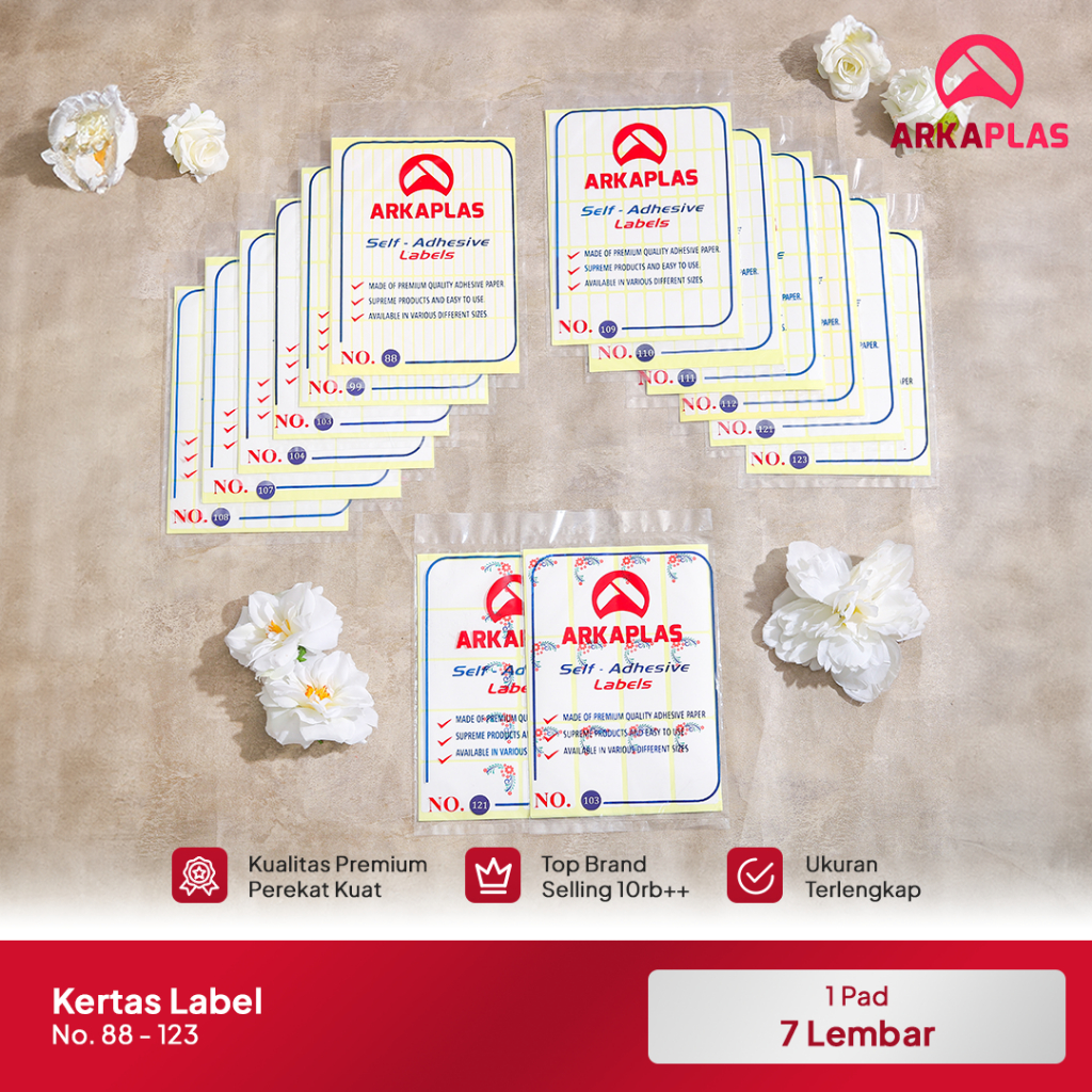 Jual ARKAPLAS Label Undangan Stiker Kertas Nama 50 Pad Ukuran Lengkap ...