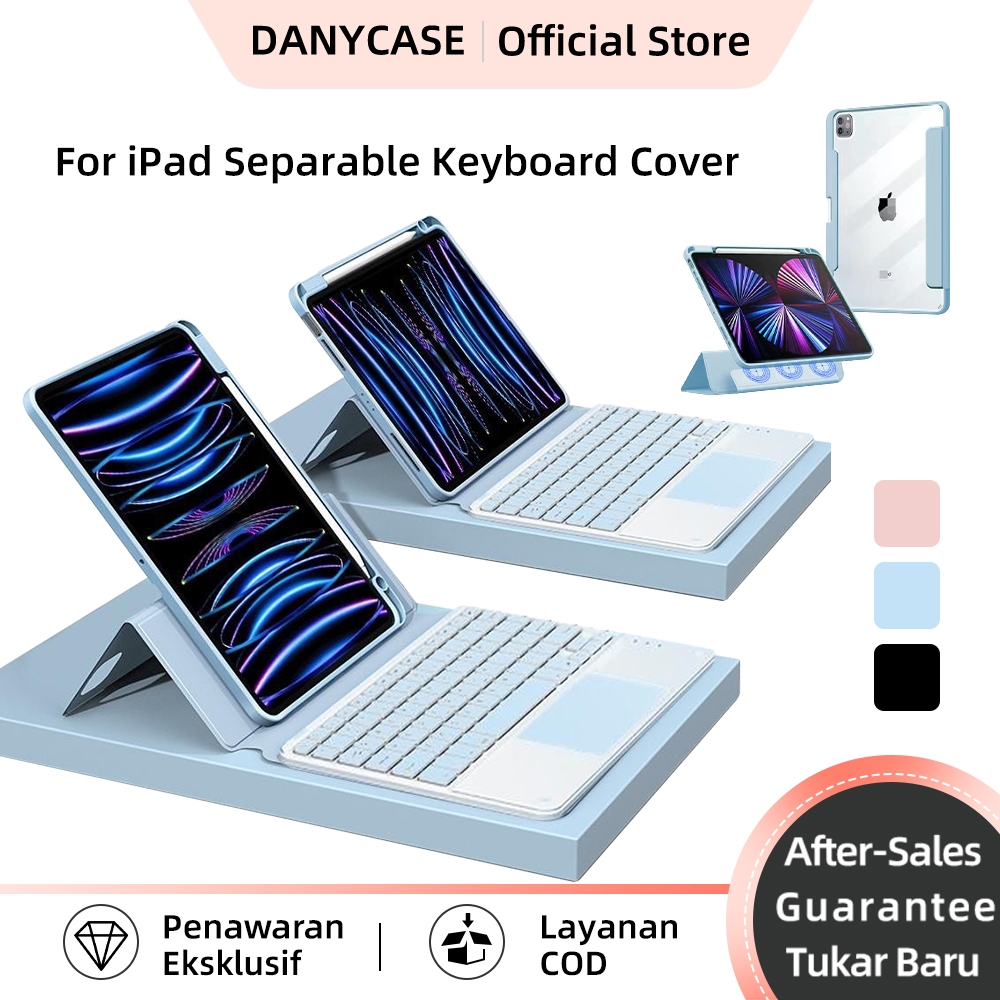 Jual DANYCASE iPad Case with Touch Bluetooth Keyboard For iPad Air 6th ...