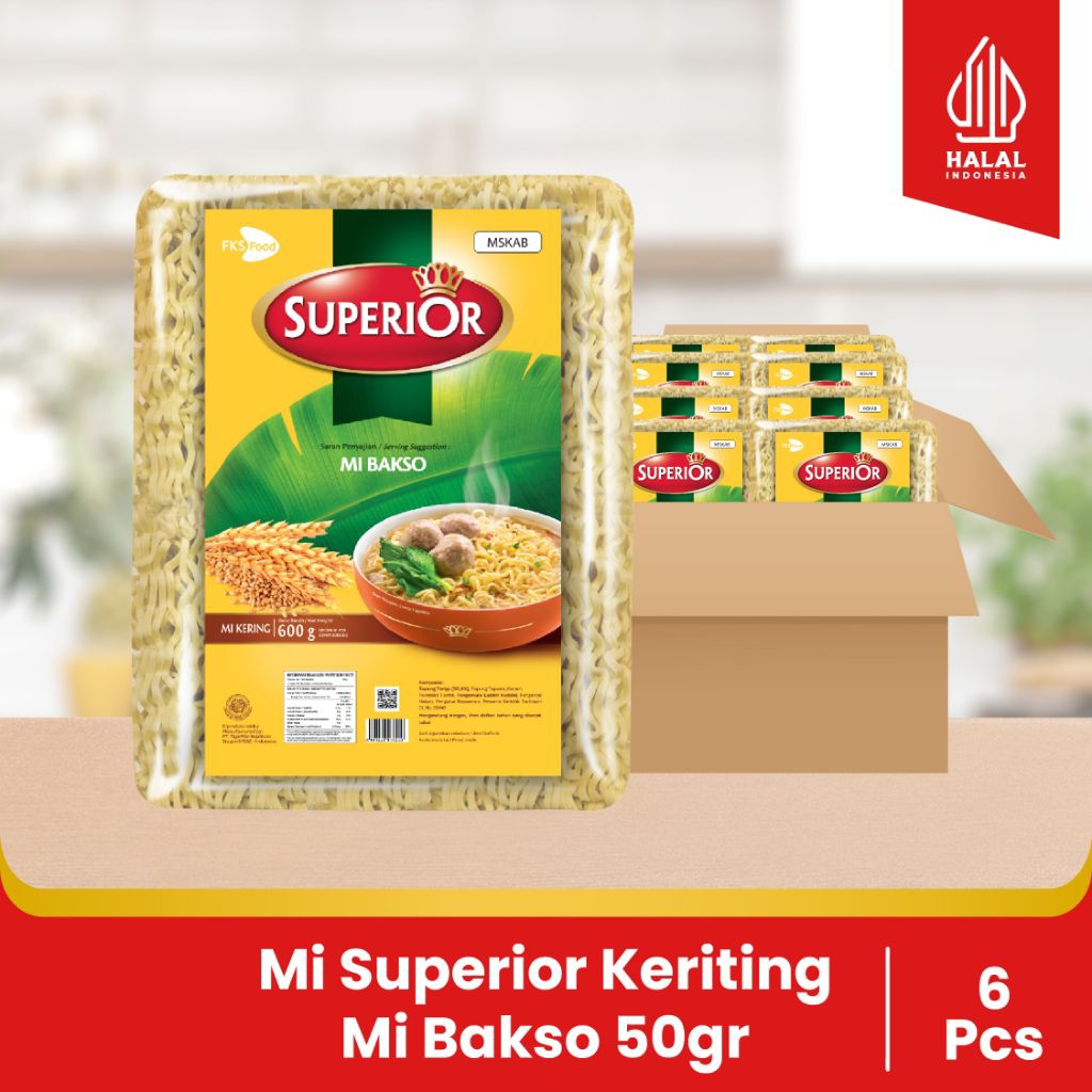Jual Mi Superior Keriting - Mi Bakso - 1 Karton - 12 Keping - 50 Gr ...