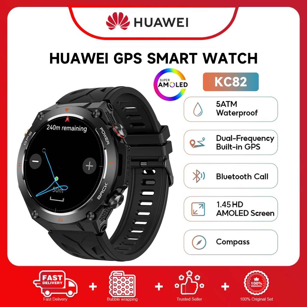 Jual HUAWEI KC82 Smartwatch GPS Map | 1.45 Amoled | 5ATM Waterproof ...