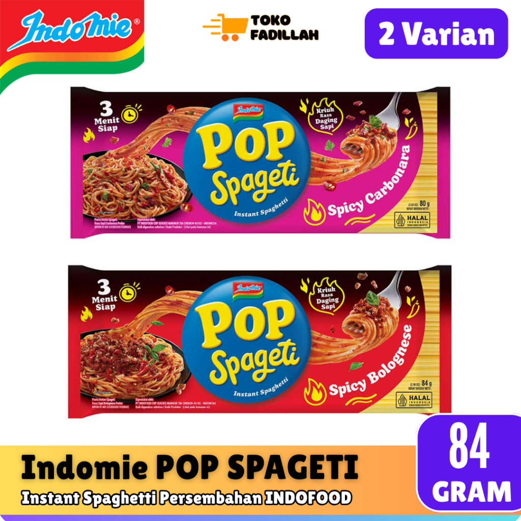 Jual Indomie Pop Spageti 84 gr - Spicy Carbonara & Spicy Bolognese ...