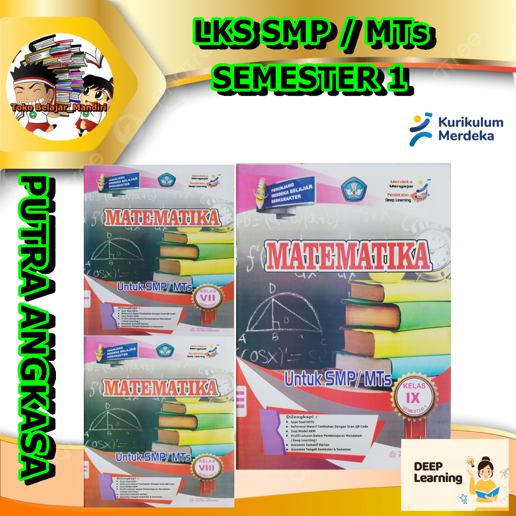 Jual LKS Matematika SMP/MTs Kelas 7, 8, 9 Semester 1 Kurikulum Merdeka Putra Angkasa | Shopee ...