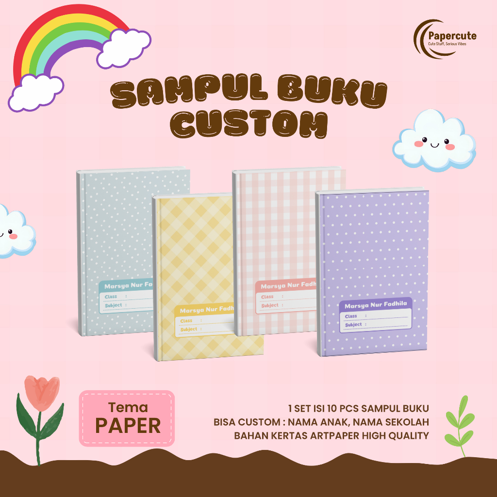 Jual SAMPUL BUKU ISI 10 pcs CUSTOM / COVER BUKU / BUKU TULIS / TEMA ...