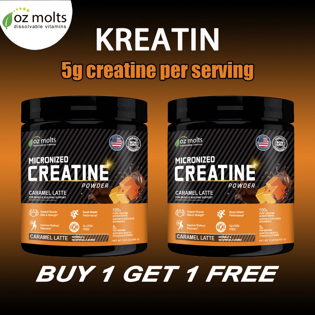 Jual Ozmolts Pure Form Creatine Monohydrate Powder Caramel Latte 300g ...