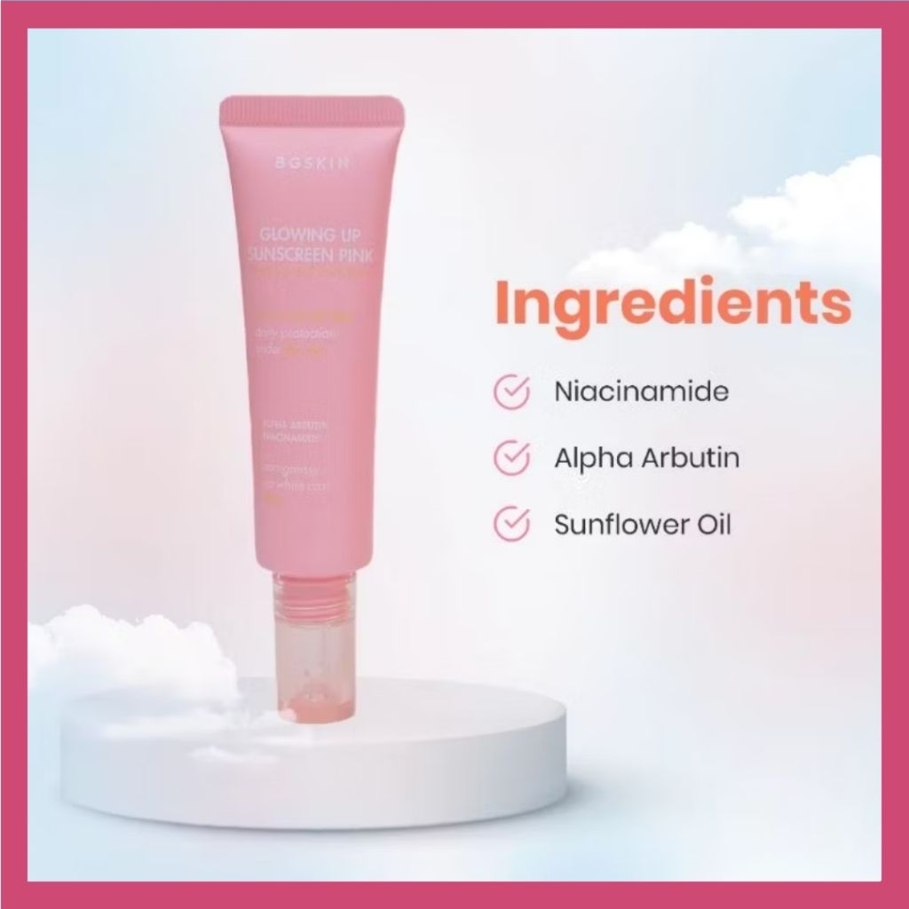 Jual BG SKIN - GLOWING UP SUNSCREEN PINK - UNTUK DAY CREAM | Shopee ...