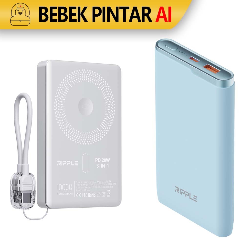 Jual Ripple Powerbank 20000mAh Fast Charging 30W PD USB-C Cable with ...