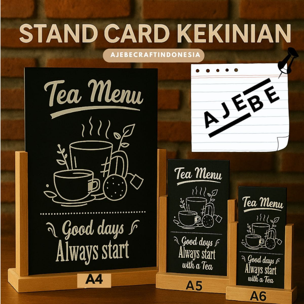 Jual Stand Menu Kayu Elegan – Tent Card Berdiri untuk Restoran & Kafe ...
