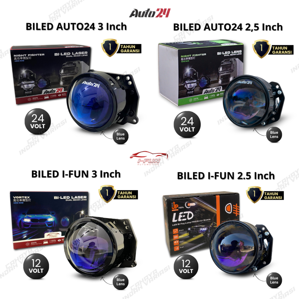 Jual Biled AUTO24 I-FUN Lampu Biled 3 Inch 2,5 Inch 12 Volt 24 Volt ...