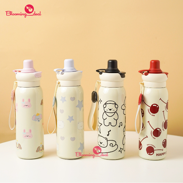 Jual Tumbler Botol Minum Estetik Happy Life Stainless Steel 2 Cara ...