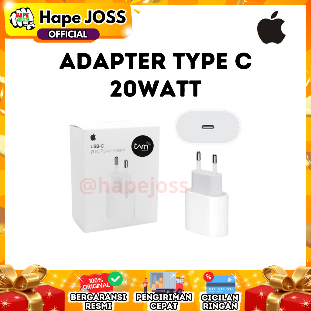 Jual Adapter charger Apple Iphone type C 20watt Original | Shopee Indonesia