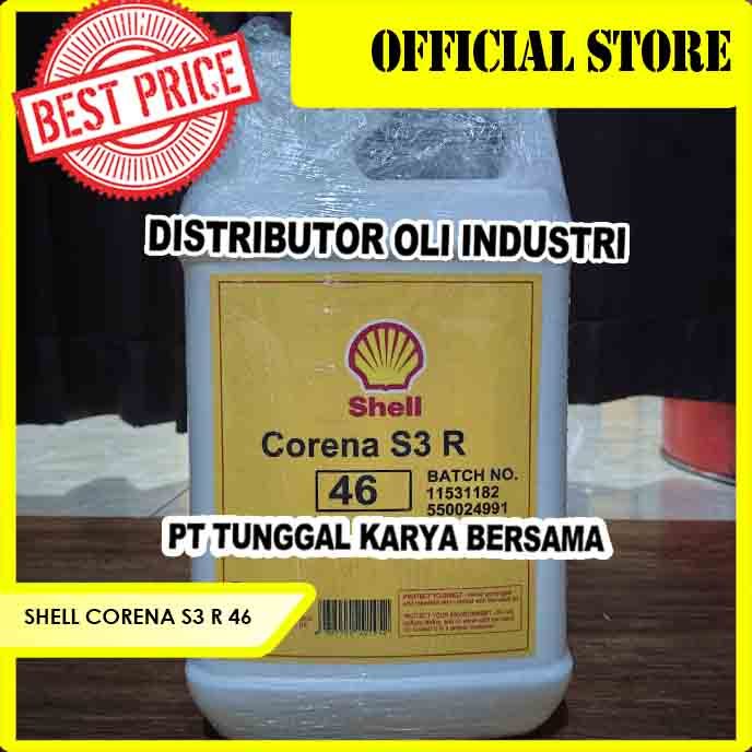 Jual SHELL CORENA S3 R 46 - ( OLI KOMPRESOR SCREW) KEMASAN 5 LITER ...