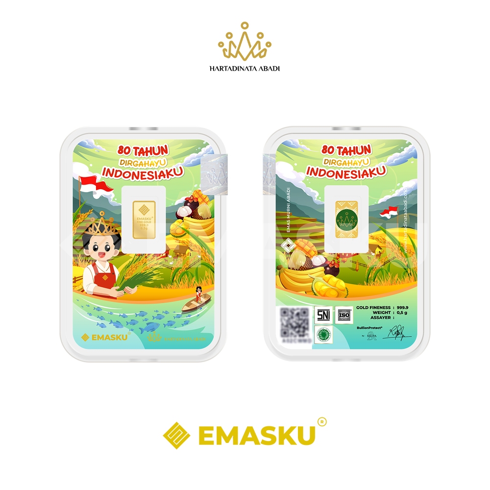 Jual EMASKU Hartadinata Moment 80 Tahun RI 0.5 Gram | Shopee Indonesia
