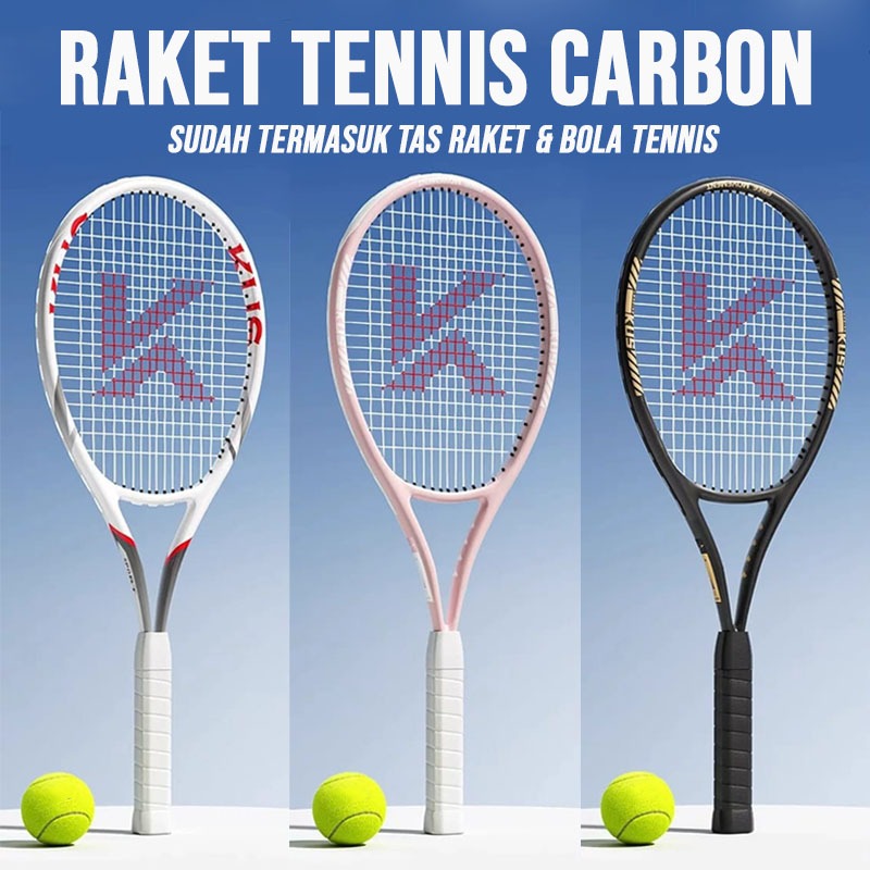 Jual BBAK Raket Tennis Premium High Quality Bahan Carbon GRATIS TAS & 3 ...