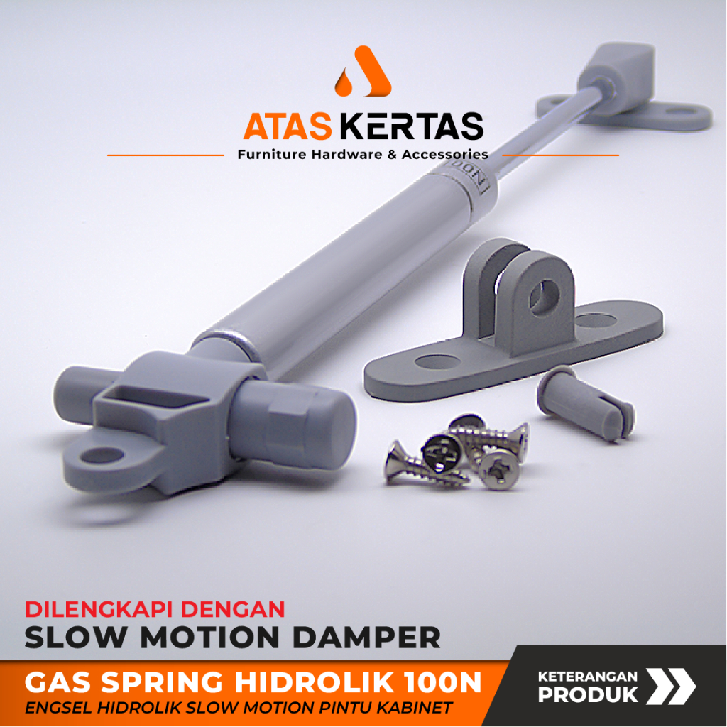 Jual Gas Spring 100N Slow Motion - Gaspring Hidrolik Kabinet Soft Close ...