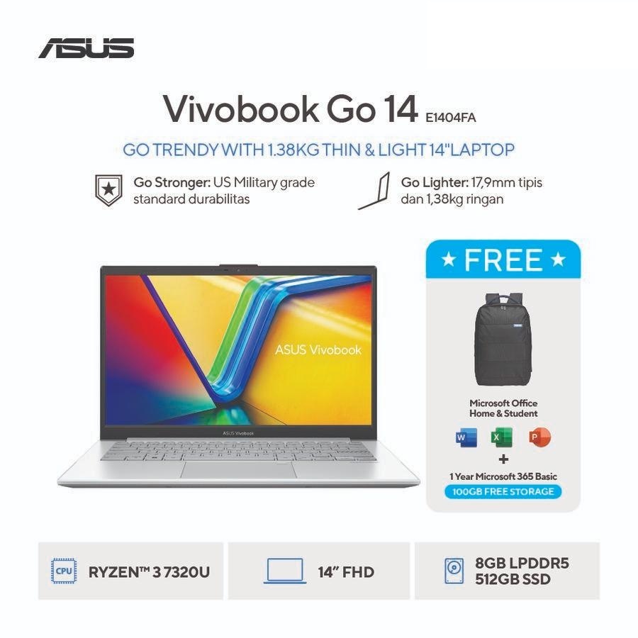 Jual ASUS Vivobook Go 14 E1404FA-FHD3851M FHD3852M FHD3853M AMD R3 ...