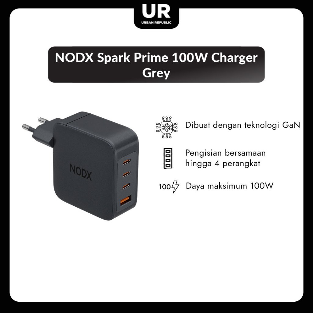 Jual NODX Spark Prime 100W Charger - Grey | Shopee Indonesia