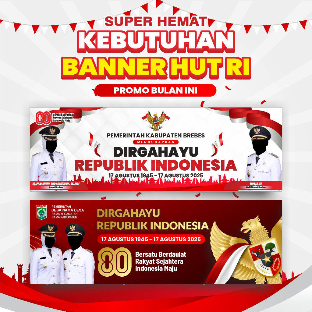 Jual Spanduk Banner Agustusan / 17 Agustus HUT RI/ DIRGAHAYU RI/ Banner ...
