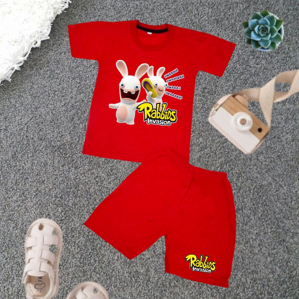 Jual Set Baju Kaos Harian Anak Karakter Rabbids Invasion Untuk Usia 1 ...