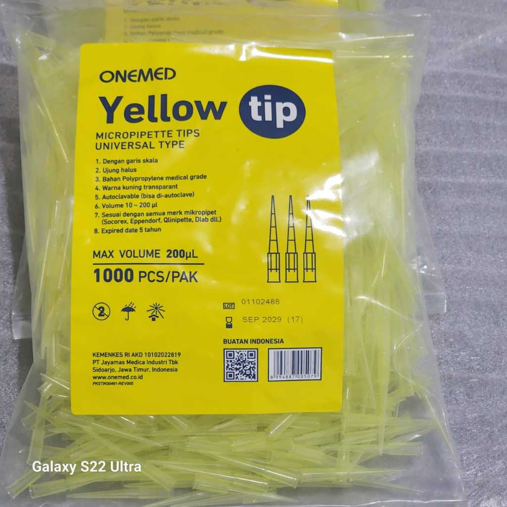 Jual MICROPIPETTE TIPS UNIVERSAL TYPE ONEMED / MIKROPIPET TIP /BLUE TIP ...