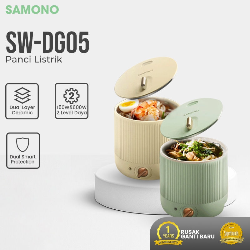 Jual SAMONO Panci Listrik Keramik Serbaguna Mini Slow Cooker Garansi ...
