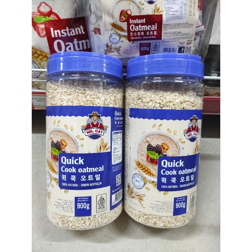 Jual Mr Oat Quick Cook Oatmeal Original Australia 900gr Kemasan Toples ...