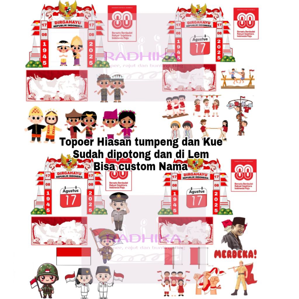 Jual Topper Gapura 17 Agustus Kemerdekaan Tema Anak SD SMP SMA / Hiasan ...