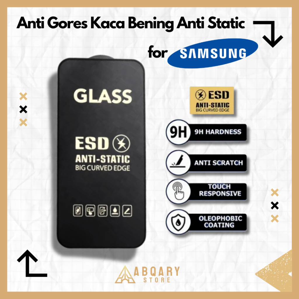 Jual (Samsung) Anti Gores Kaca Bening / Tempered Glass ESD Anti Static for Samsung Galaxy ...