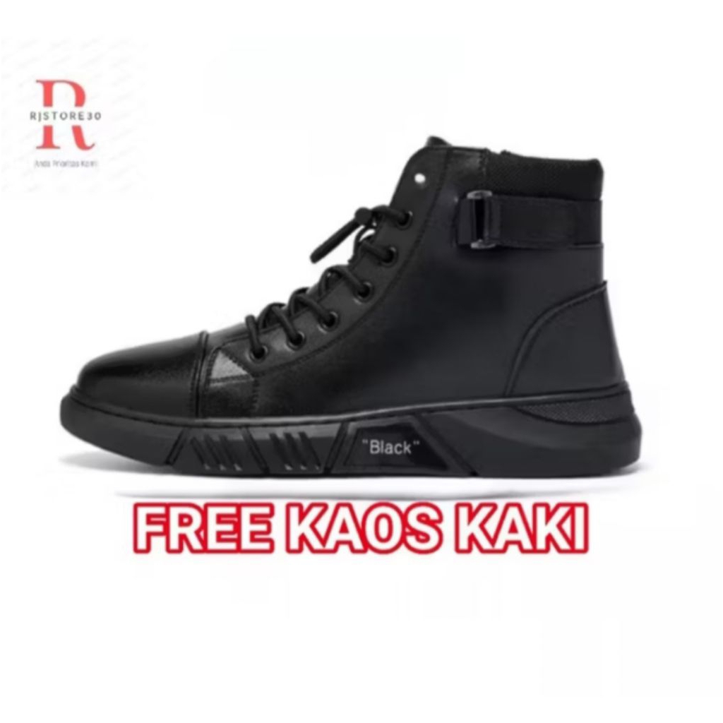 Jual Sepatu Black Boy & Midnaight Boots Kulit Sneakers Pria/Unisex ...