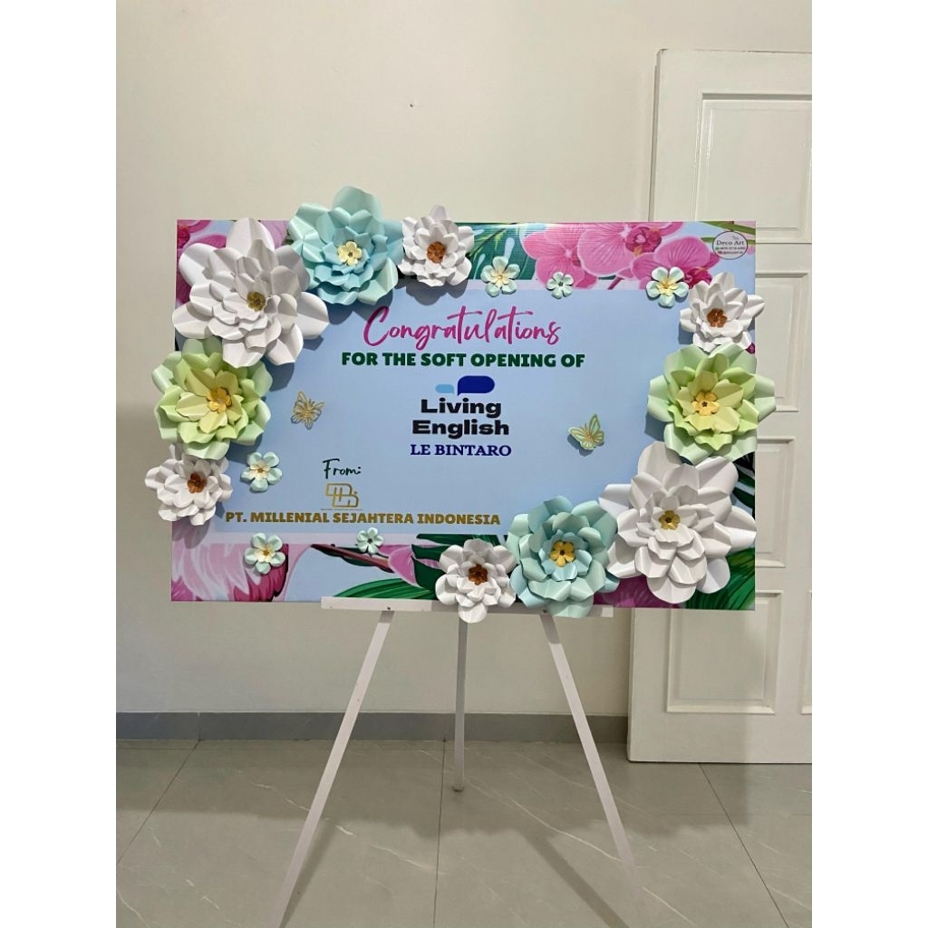 Jual DECO ART - Papan Bunga Kertas Custom Ucapan Selamat Wedding ...