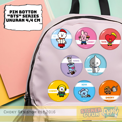 Jual PIN BUTTON/BROS Cute BTS Ukuran 4.4 Cm | Shopee Indonesia
