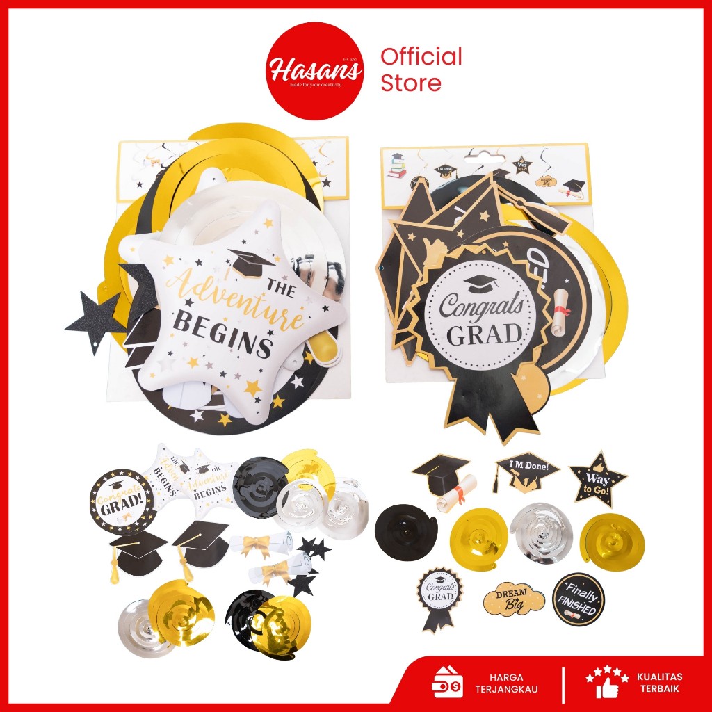 Jual Banner Flag Graduation Spiral / Dekorasi Wisuda / Perayaan Wisuda ...
