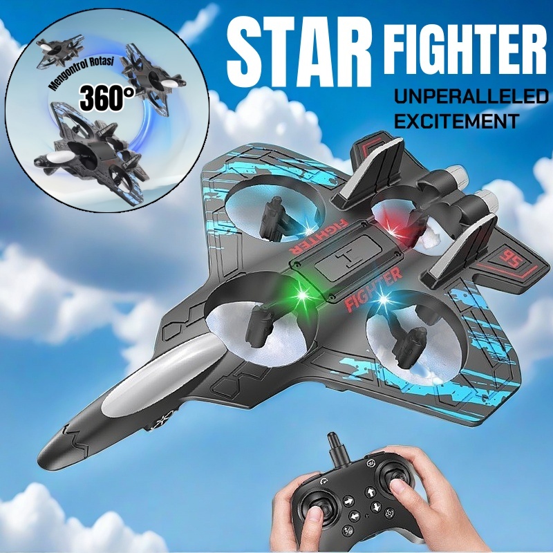 Jual Mainan Pesawat Terbang 2.4G EPP Stunt Remote Control Led Glider ...