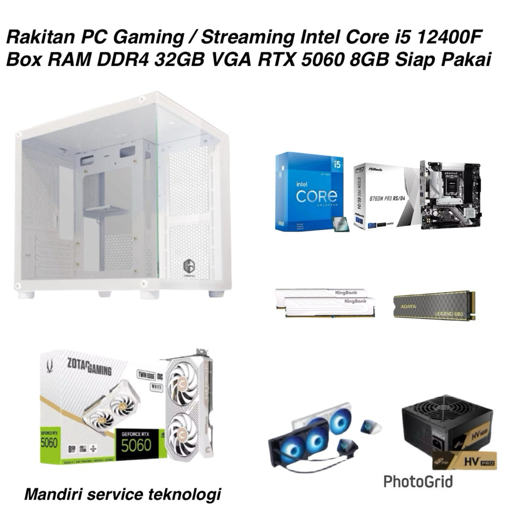 Jual Rakitan PC Gaming / Rendering / Streaming Intel Core i5 12400F Gen 12 LGA 1700 RAM DDR4 ...