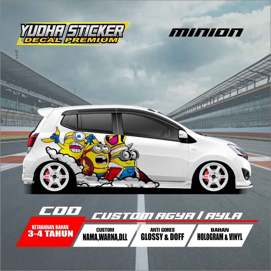 Jual STICKER BODY MOBIL VARIASI MINIONS MOBIL AGYA, AYLA, JAZZ, BRIO ...