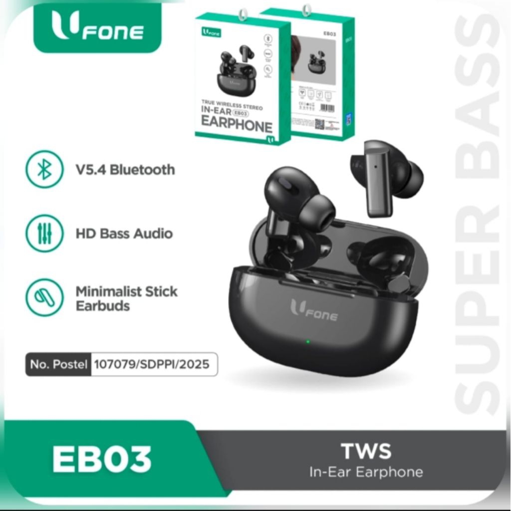 Jual Headset Bluetooth Ufone EB03 TWS (Deep Bass) | Shopee Indonesia