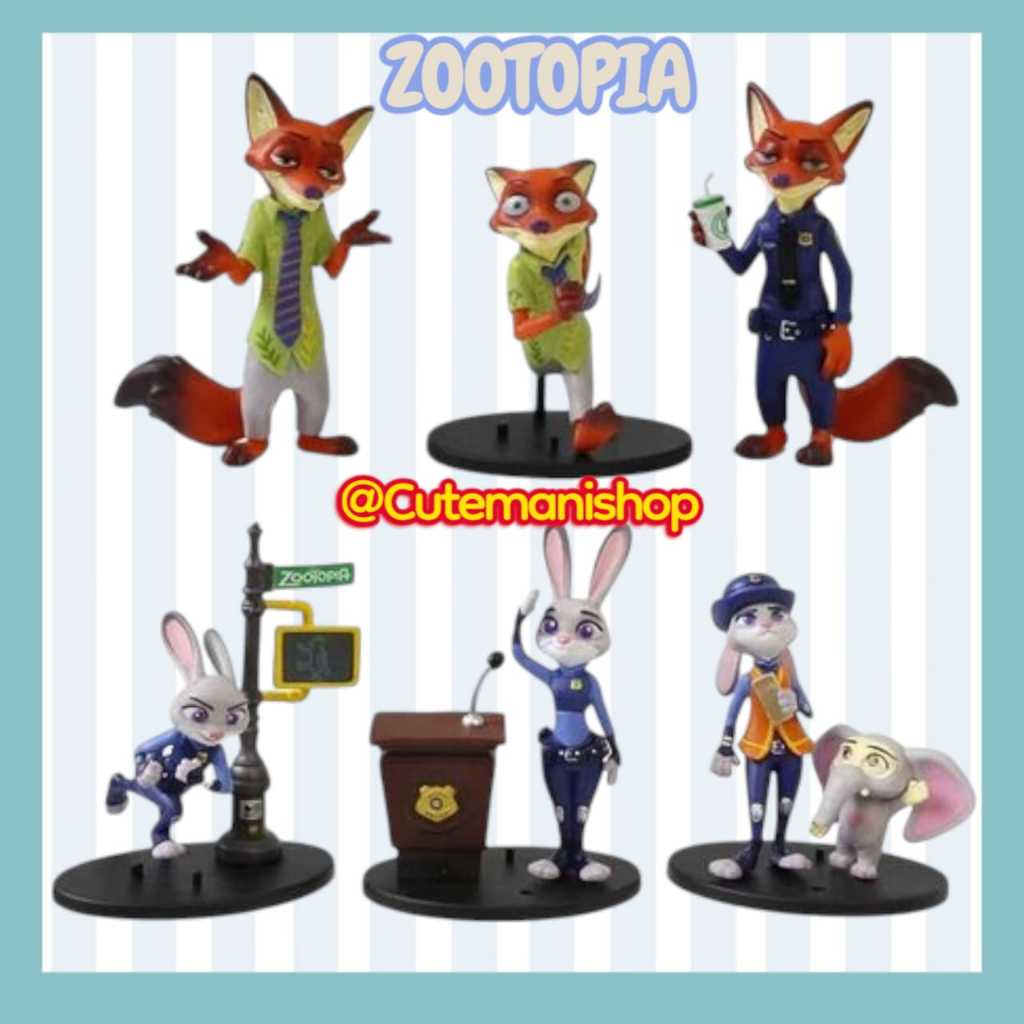 Jual Figure set ZOOTOPIA Judy Hopps Nick Wilde Series Set isi 7 pcs ...