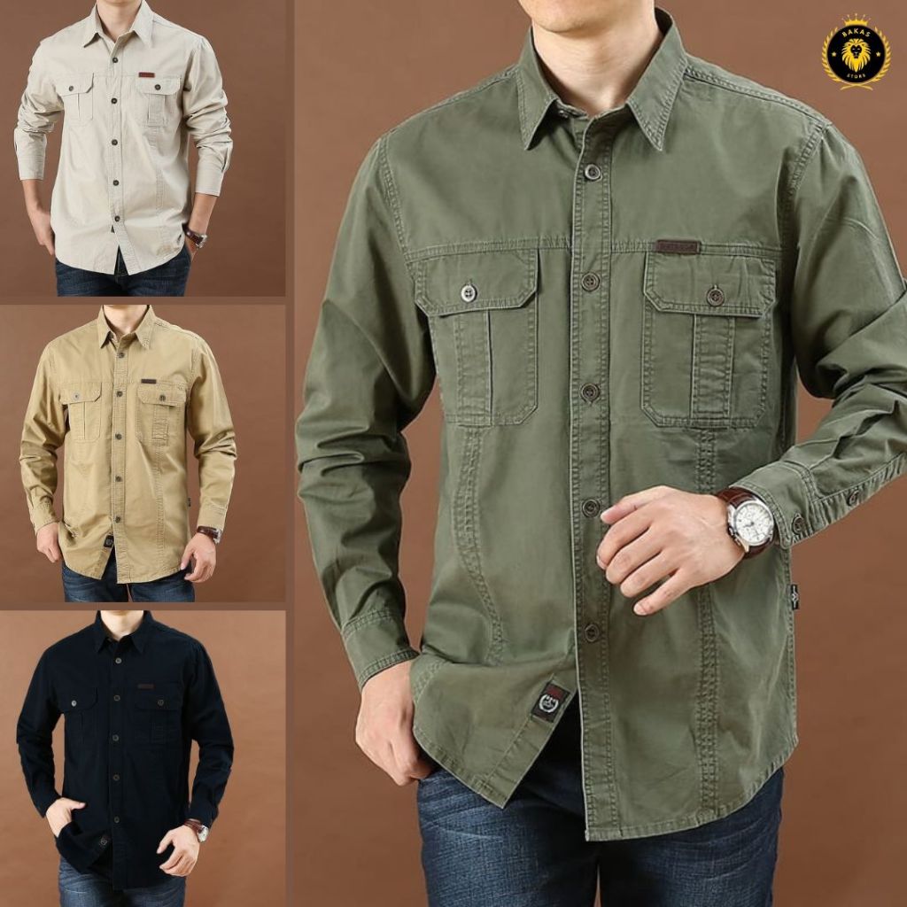 Jual Bakas store - Kemeja Polos Lengan Panjang Pria/Kemeja Kantor ...