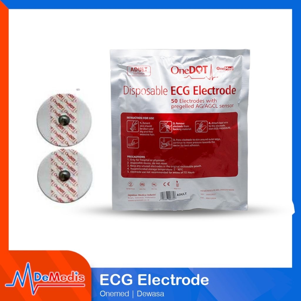 Jual ONEMED Disposable ECG Electrode Pad Elektroda EKG Dewasa Anak Bayi ...